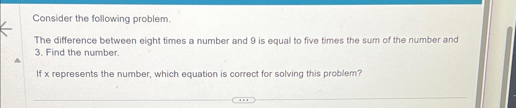 Solved Consider the following problem.The difference between | Chegg.com