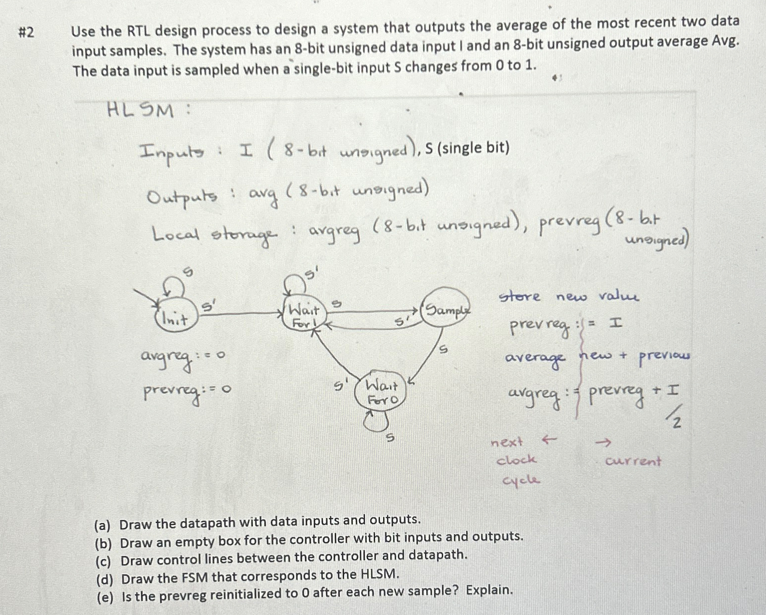 #2 ﻿Use the RTL design process to design a system | Chegg.com