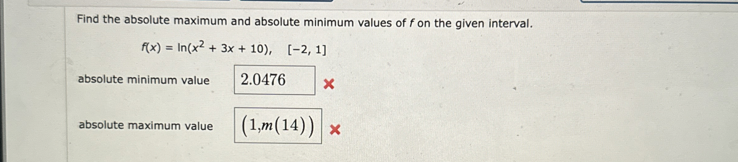 Solved Find the absolute maximum and absolute minimum values | Chegg.com