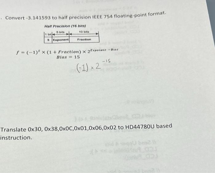 Convert -3.141593 to half precision IEEE 754 | Chegg.com