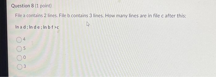 Solved File A Contains 2 Lines File B Contains 3 Lines How