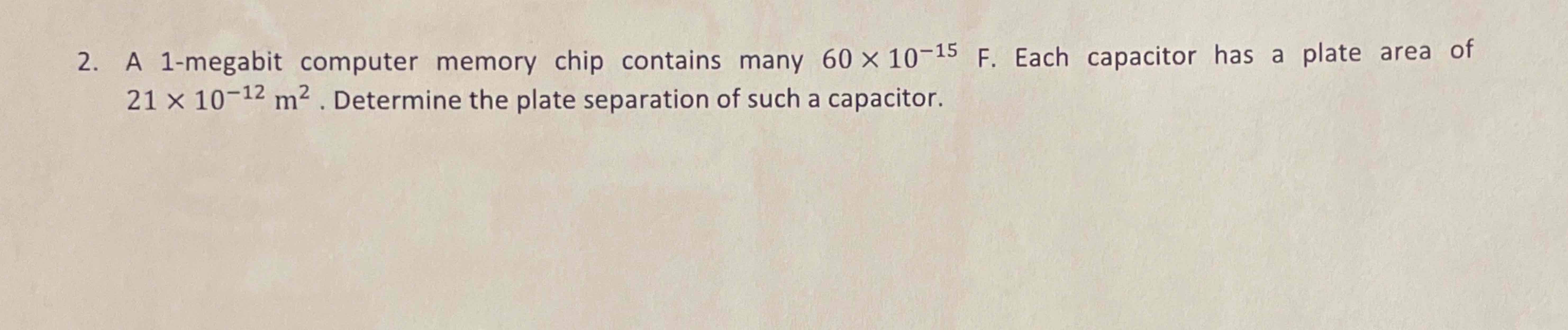 Solved A 1-megabit computer memory chip contains many | Chegg.com