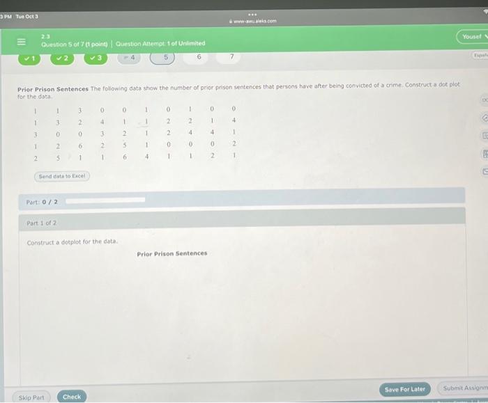 Solved 3 PM Tue Oct 3 = 2.3 Question 5 of 7 (1 point) | | Chegg.com