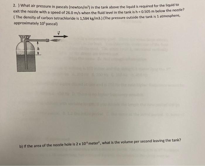 Solved 2.) What air pressure in pascals (newton/ m2 ) in the | Chegg.com