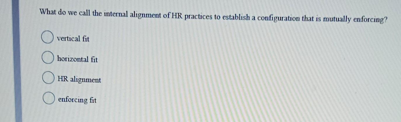 Solved What do we call the internal alignment of HR | Chegg.com