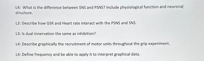 Solved L4: What is the difference between SNS and PSNS? | Chegg.com