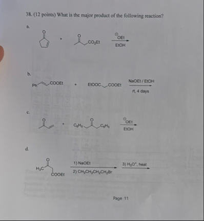 Solved (12 ﻿points) ﻿What is the major product of the | Chegg.com