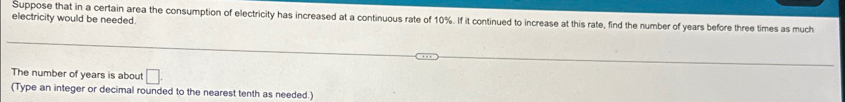 Solved Suppose that in a certain area the consumption of | Chegg.com