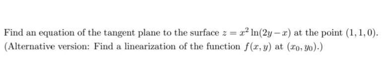 Solved Find an equation of the tangent plane to the surface | Chegg.com