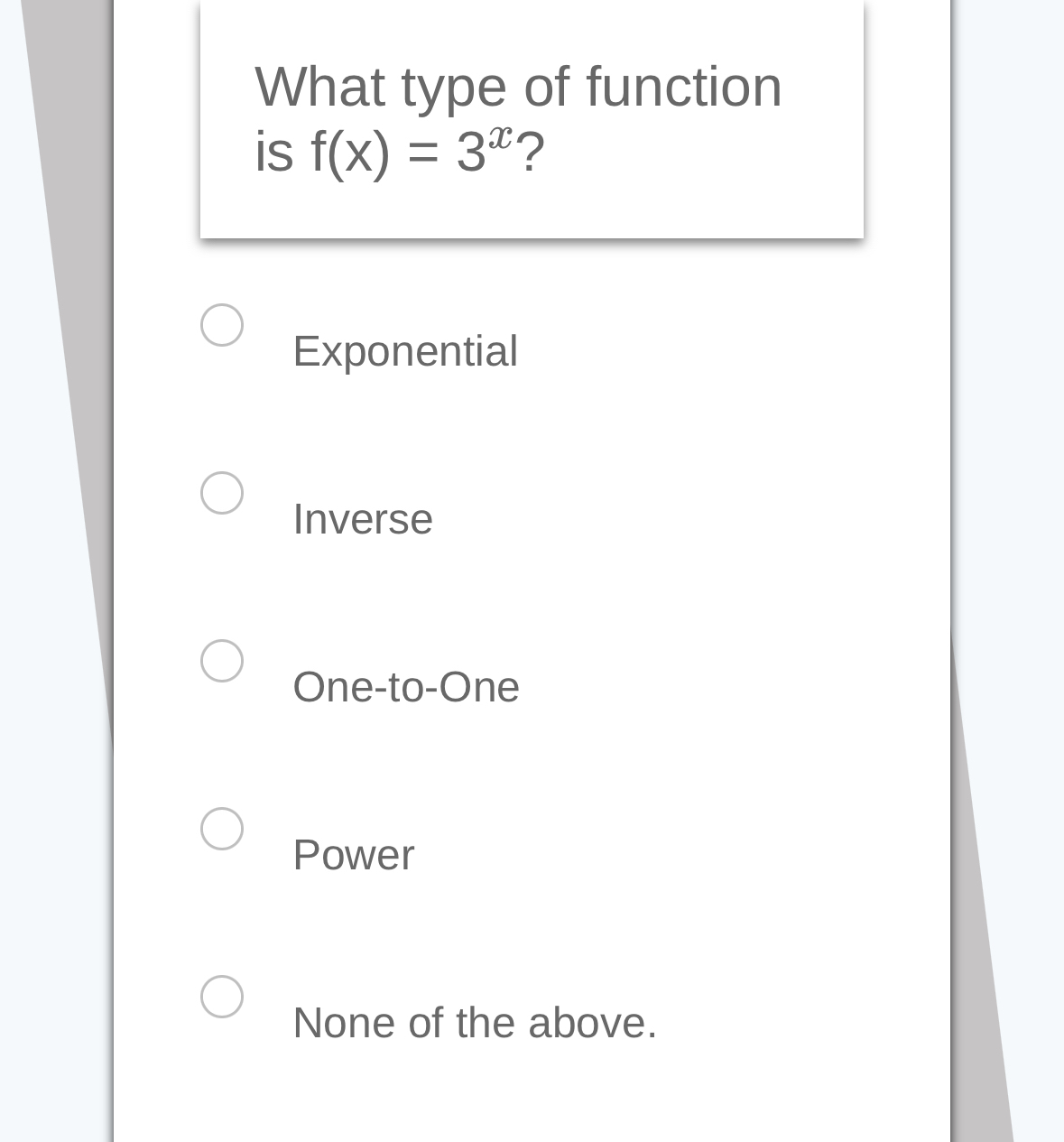 Solved What type of function is | Chegg.com