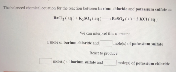 Solved The balanced chemical equation for the reaction | Chegg.com