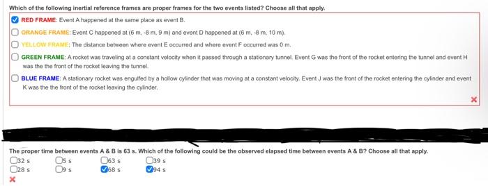 Solved Which of the following inertial reference frames are | Chegg.com
