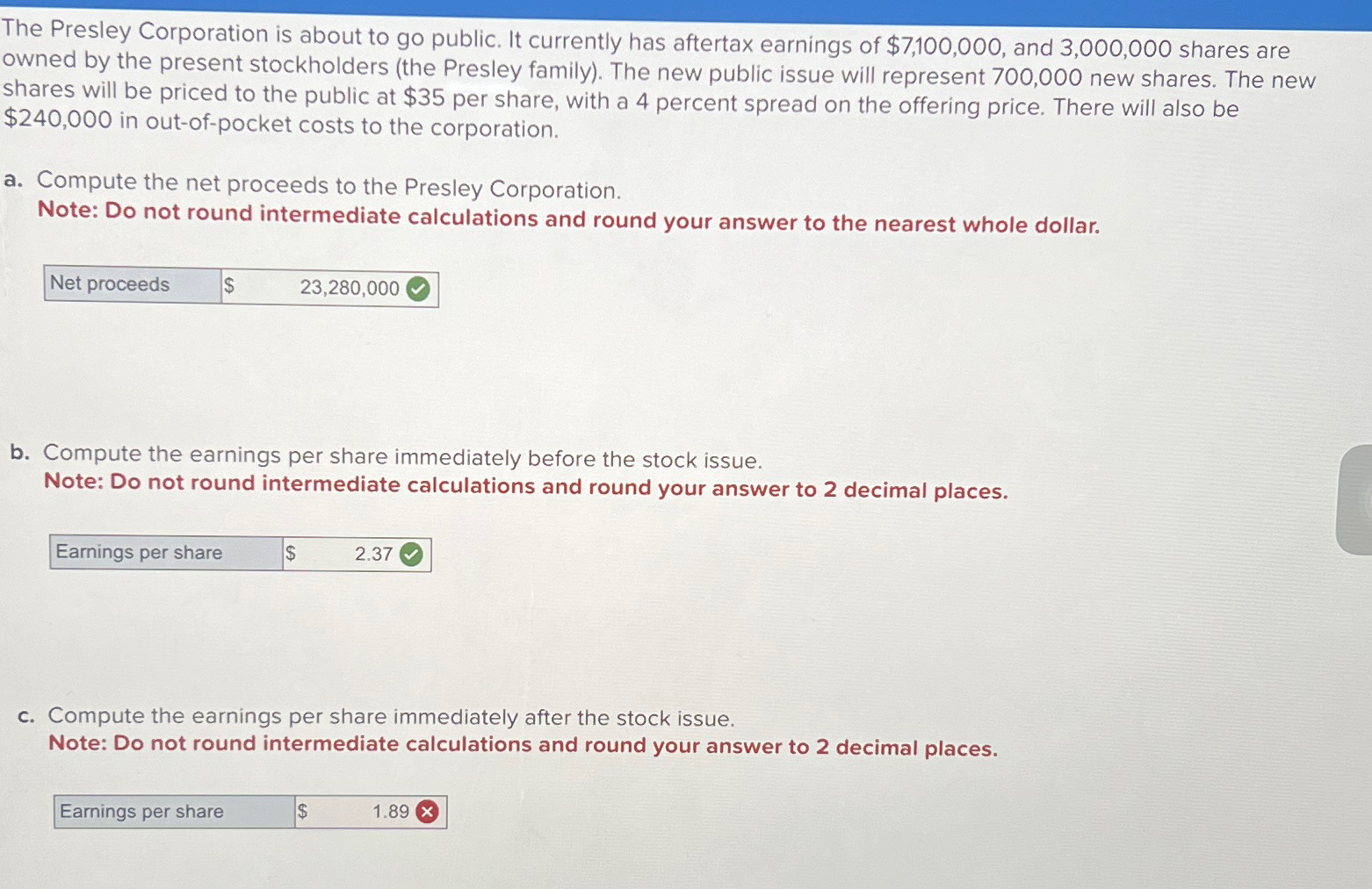 Solved The Presley Corporation is about to go public. It | Chegg.com