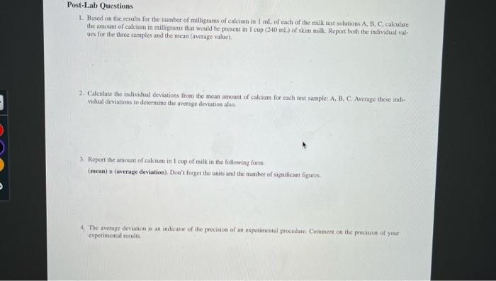 Solved Boning Up on Calcium Data Table. Microscale Titration | Chegg.com