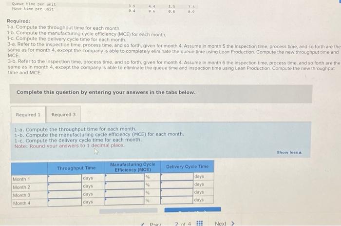 Solved Required: 1-a. Compute the throughput time for each | Chegg.com