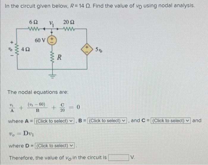 In the circuit given below, R=14Ω. Find the value of | Chegg.com