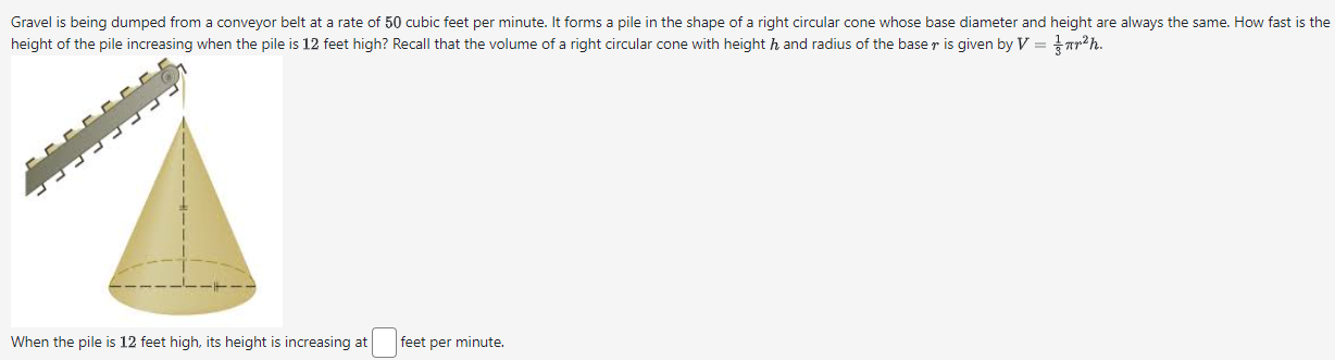 Solved height of the pile increasing when the pile is 12 | Chegg.com