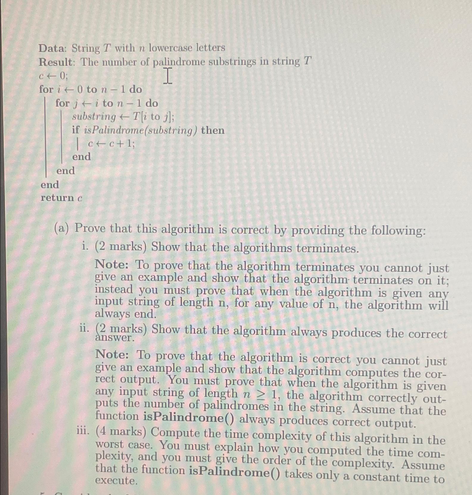 Solved Data: String T ﻿with n ﻿lowercase lettersResult: The | Chegg.com