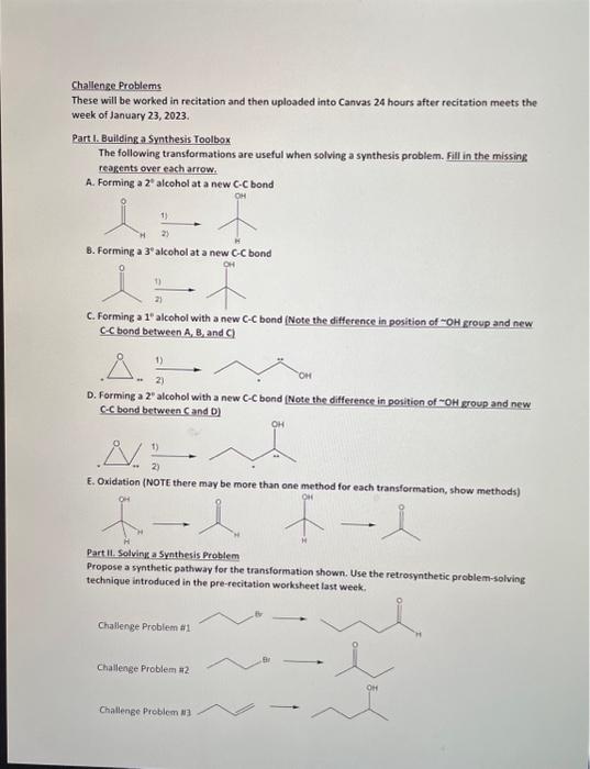 Solved Challense Problems These will be worked in recitation | Chegg.com
