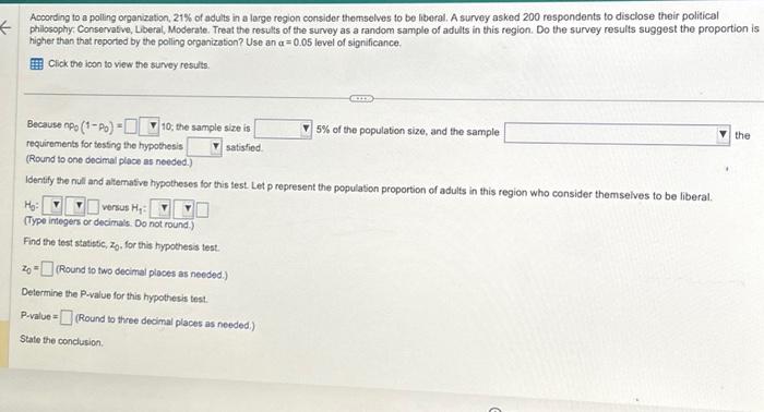 Solved According to a polling organization, 21% of adults in | Chegg.com