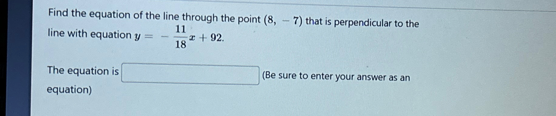 Solved Find the equation of the line through the point | Chegg.com