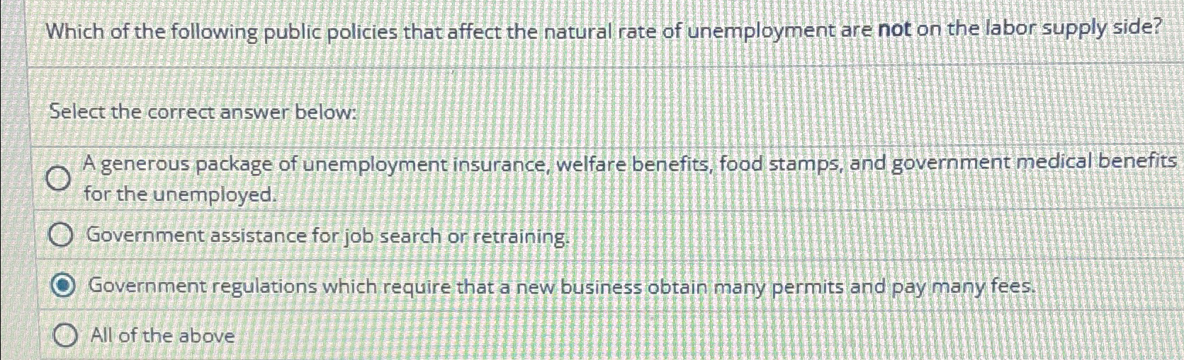 Solved Which of the following public policies that affect | Chegg.com