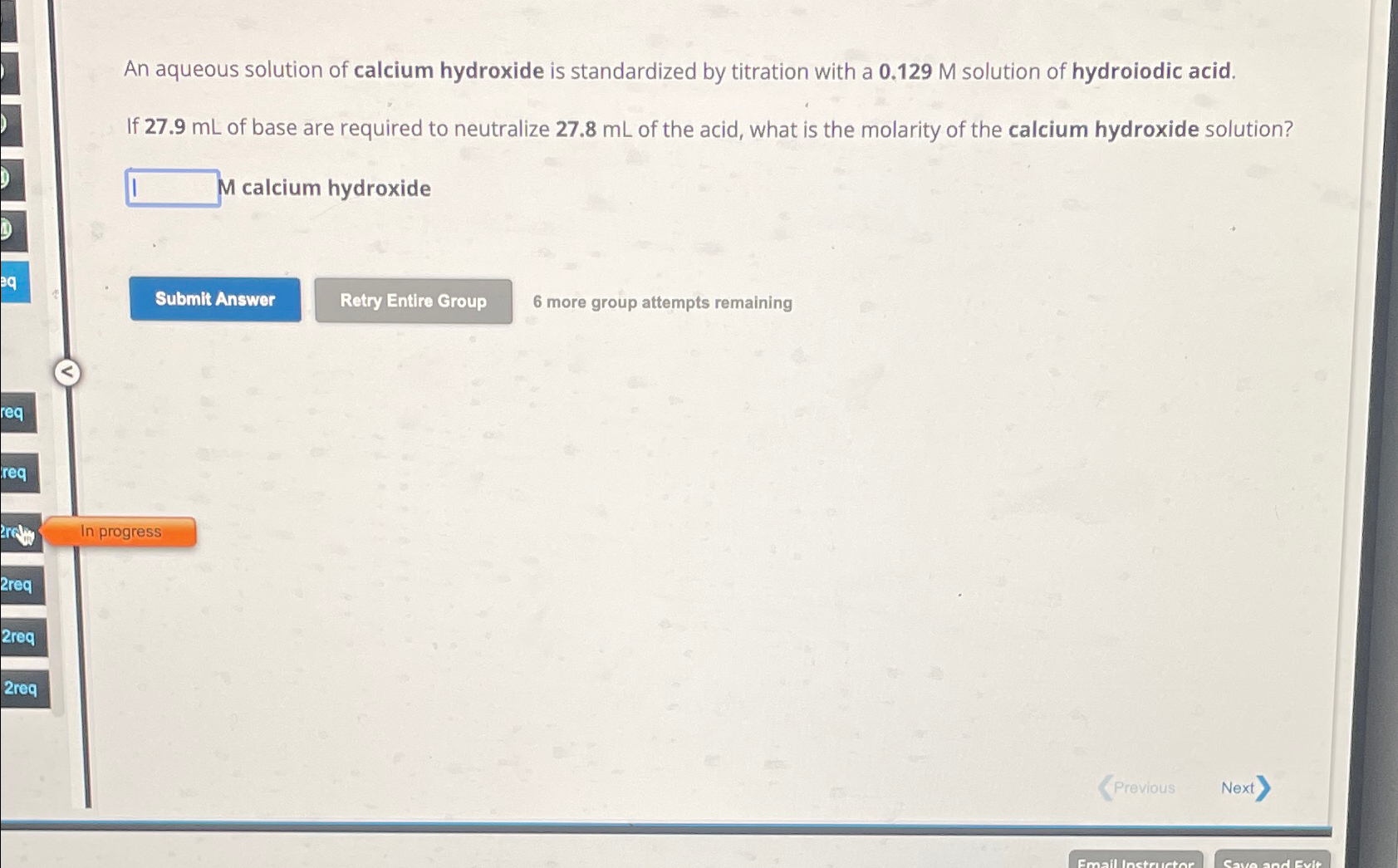 Solved An aqueous solution of calcium hydroxide is | Chegg.com