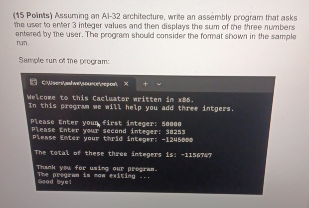 Solved i need help with this problem ﻿IA-32 ﻿x86 (MASM) - | Chegg.com