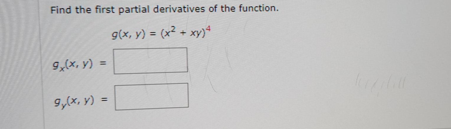 Solved Find the first partial derivatives of the function. | Chegg.com