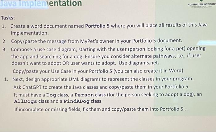 Tasks: 1. Create a word document named Portfolio 5 | Chegg.com