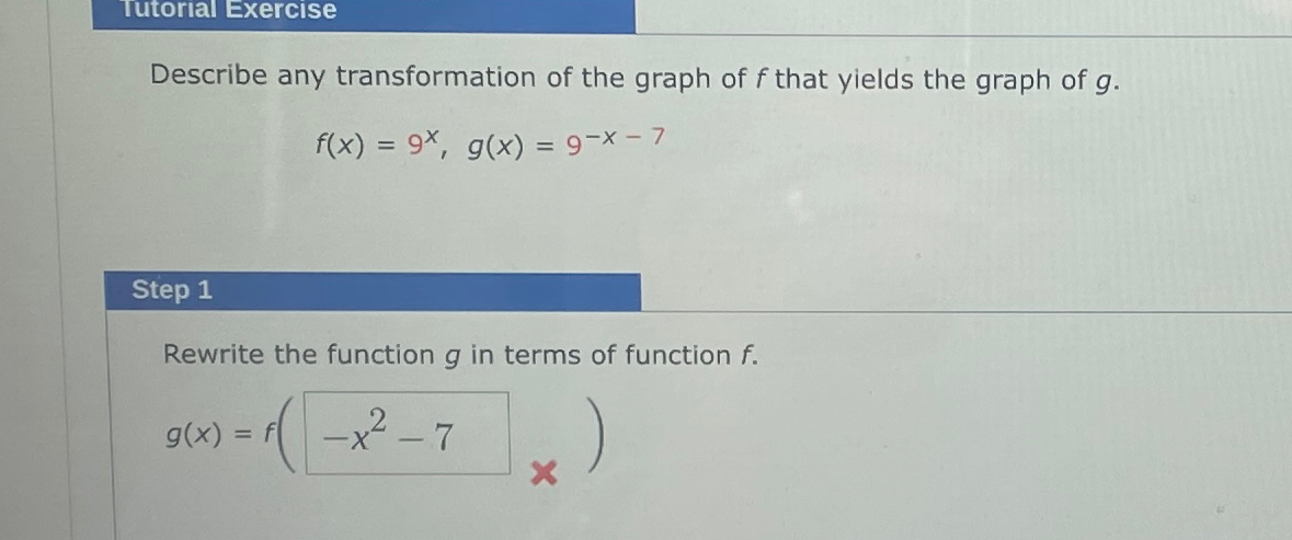 Solved Describe any transformation of the graph of f ﻿that | Chegg.com