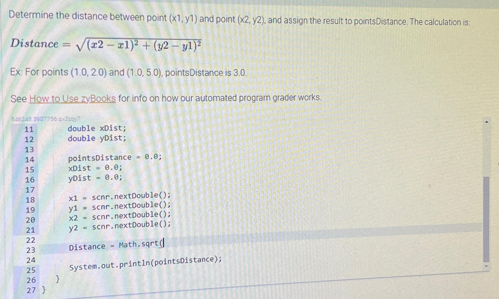 Solved Determine the distance between point (x1,y1) ﻿and | Chegg.com