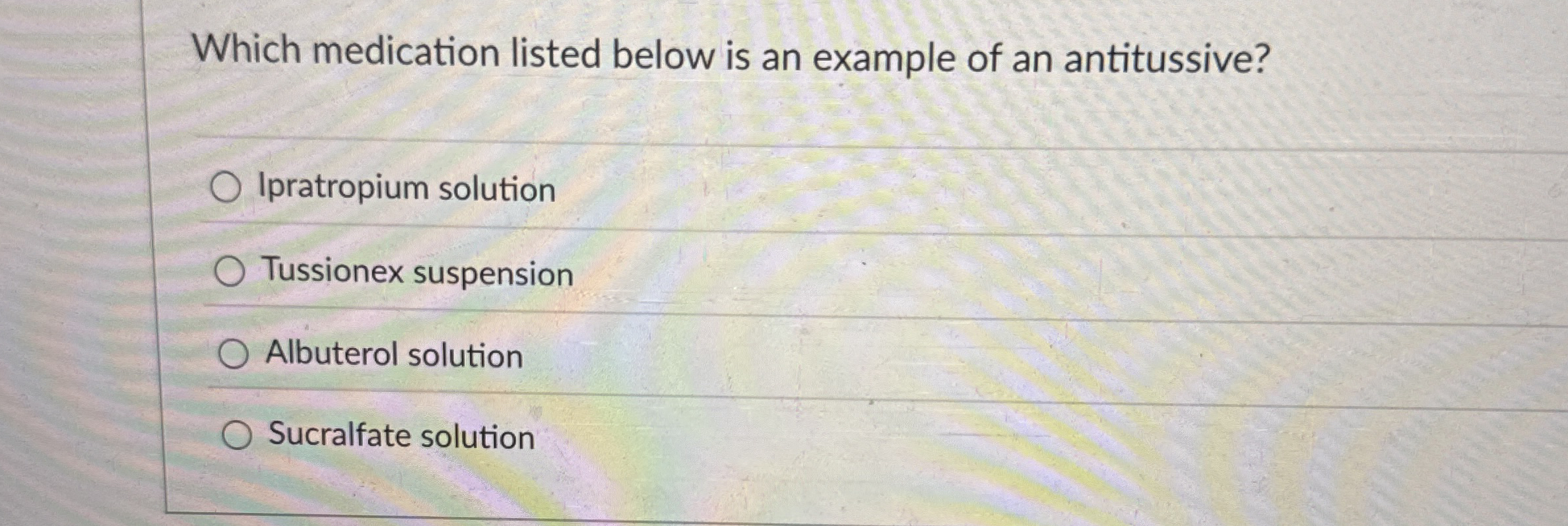 High Quality SOLUTION Which medication listed below is an example of an ...