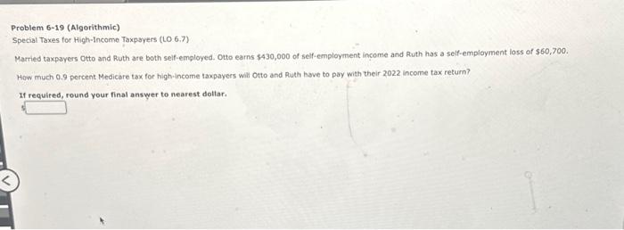 Solved Problem 6-19 (Algorithmic) Special Taxes for | Chegg.com