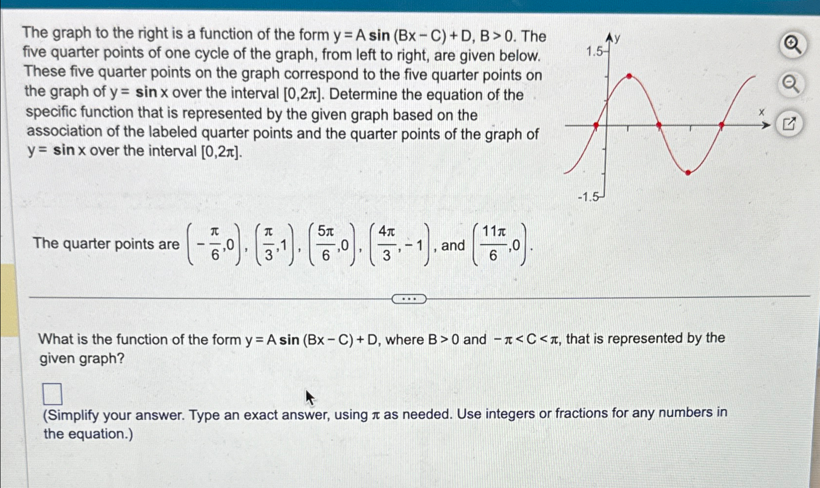 Solved The graph to the right is a function of the form | Chegg.com
