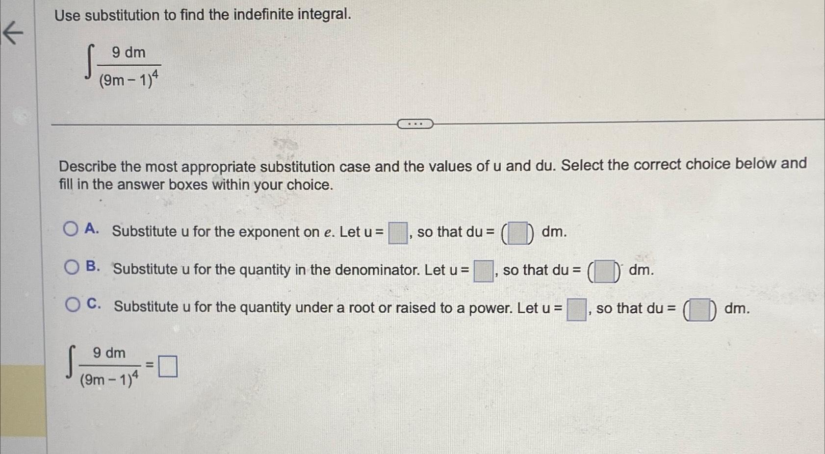 Solved Use substitution to find the indefinite | Chegg.com