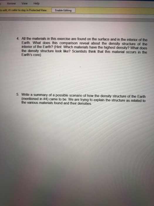 Solved PHSC 4011 LAB 1 DENSITY OF EARTH'S MATERIALS Purpose | Chegg.com