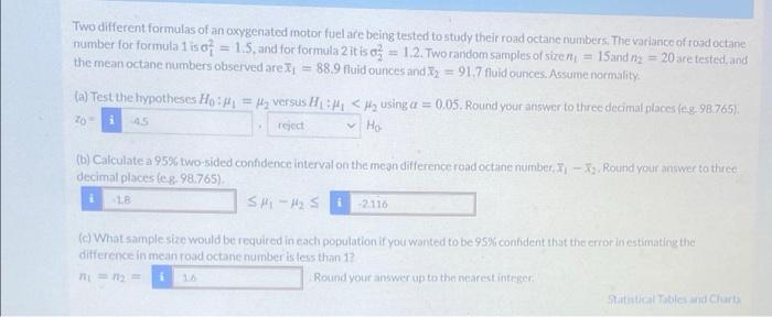 Solved Two different formulas of an oxygenated motor fuel | Chegg.com