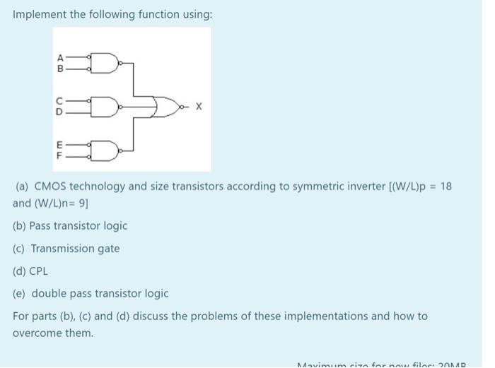 Implement The Following Function Using A B С D х E F 9107