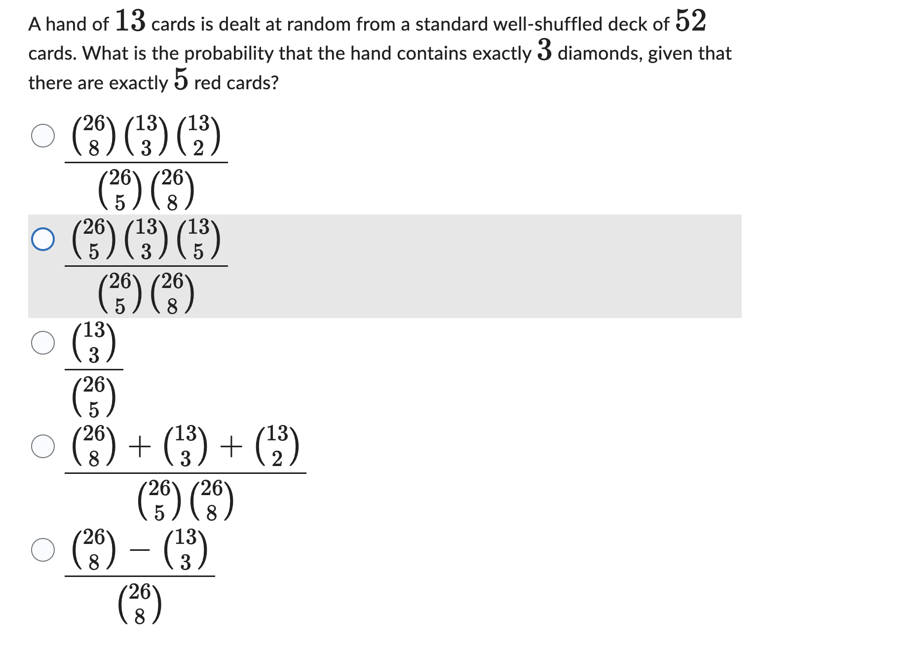 Solved A hand of 13 ﻿cards is ﻿dealt at ﻿random from a | Chegg.com
