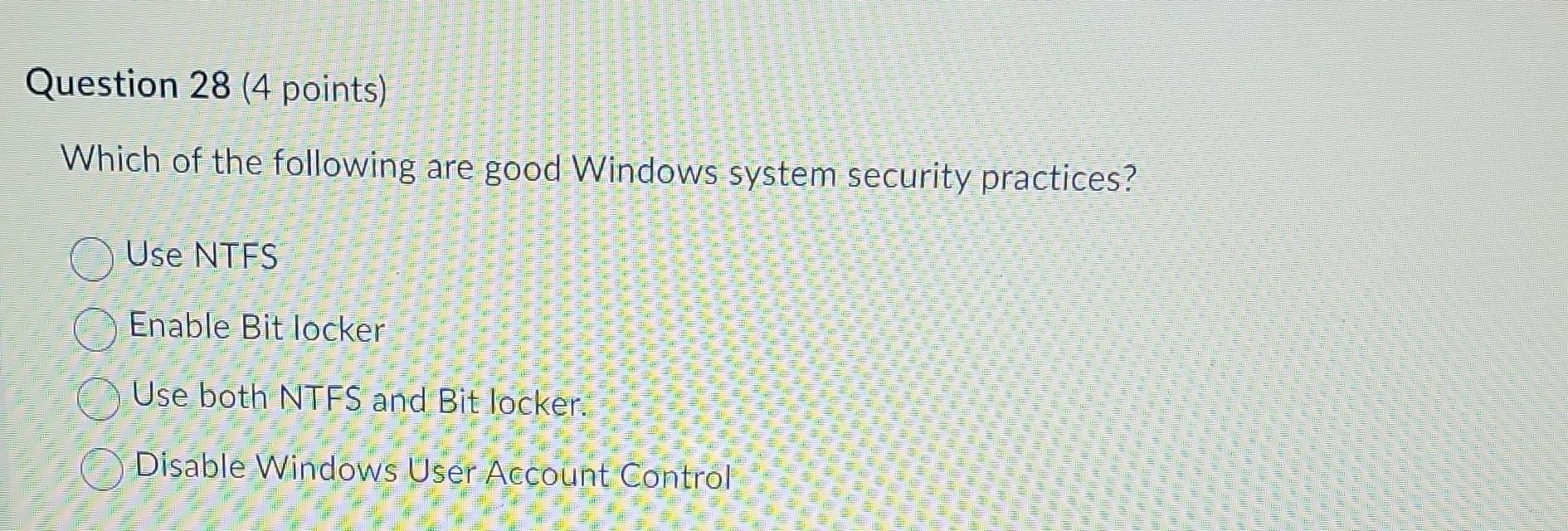 Solved Which of the following are good Windows system | Chegg.com