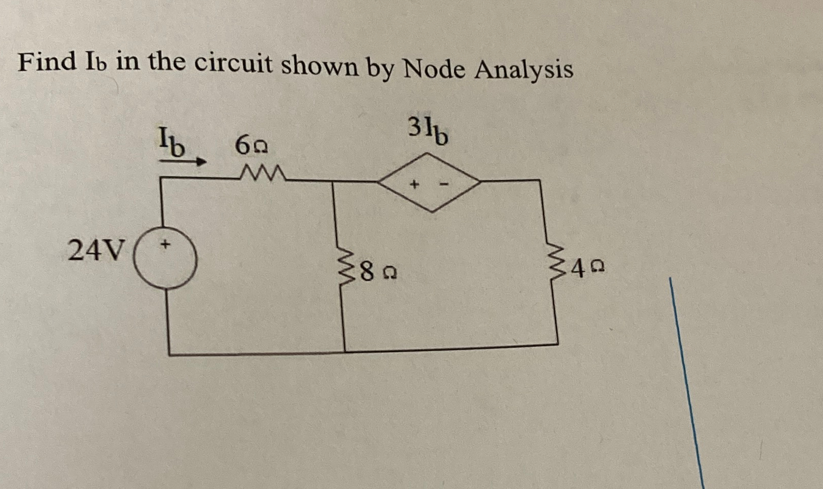 Solved Find Ib ﻿in the circuit shown by Node Analysis | Chegg.com