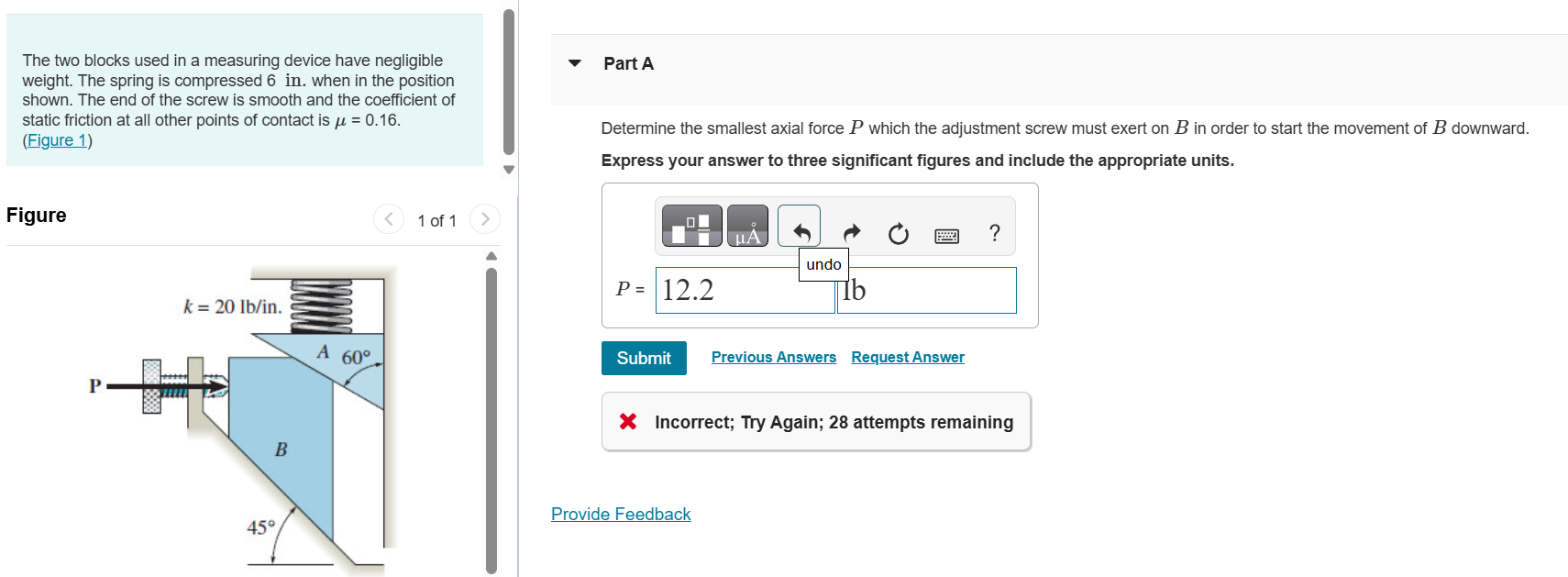 Solved The two blocks used in a measuring device have | Chegg.com