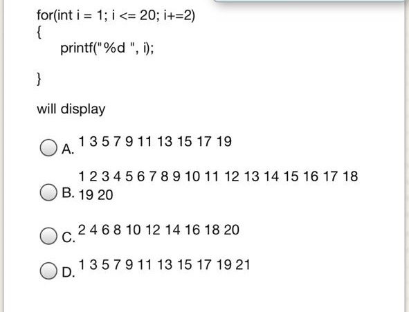 Solved for(int i = 1; i