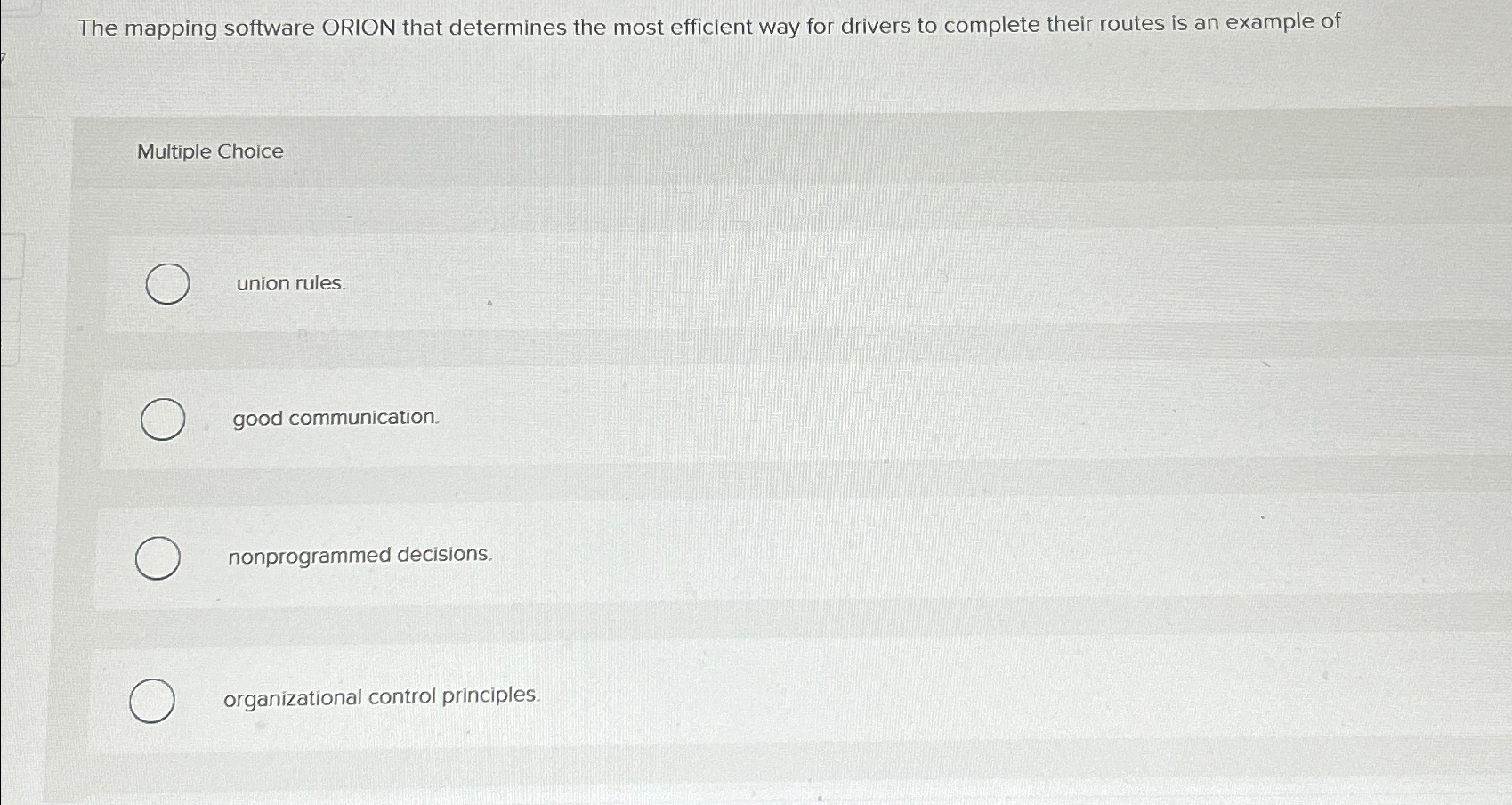 Solved The mapping software ORION that determines the most | Chegg.com