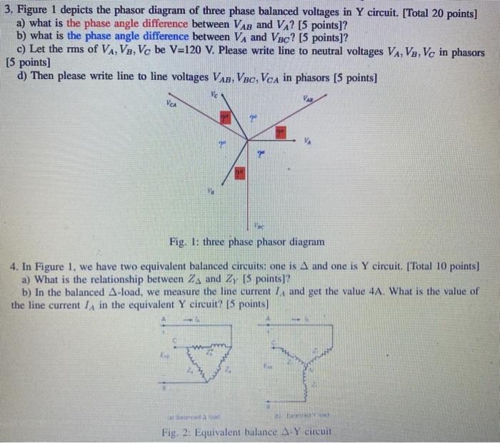 Solved 3. Figure 1 depicts the phasor diagram of three phase | Chegg.com