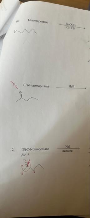 Solved 12. (S)-2-bromopentane Br 1 | Chegg.com