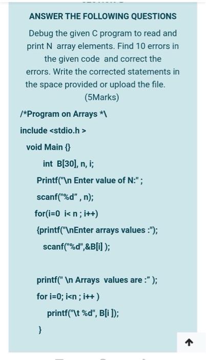 Solved ANSWER THE FOLLOWING QUESTIONS Debug the given C | Chegg.com