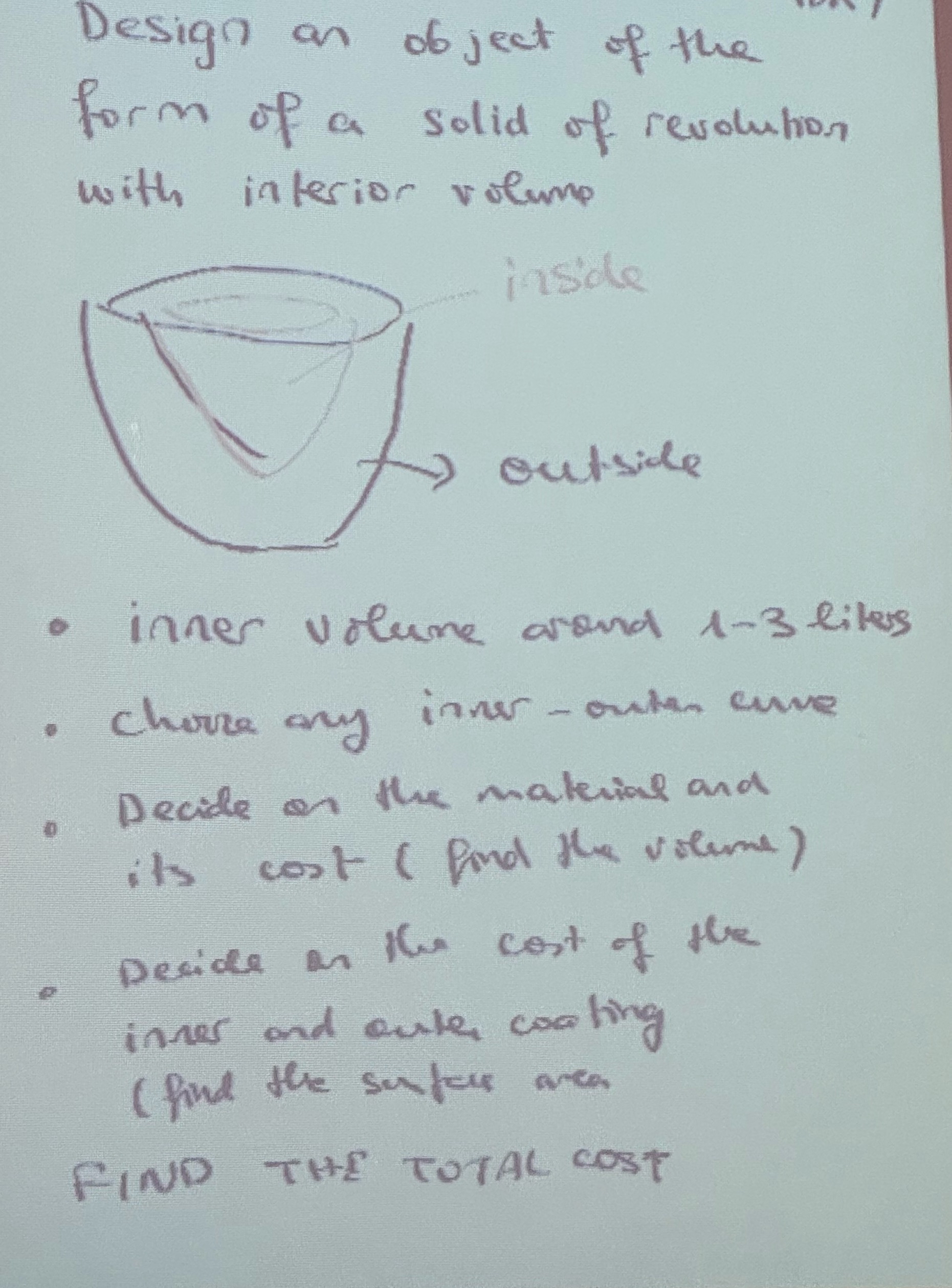 Design an object of the form of a solid of revolution | Chegg.com