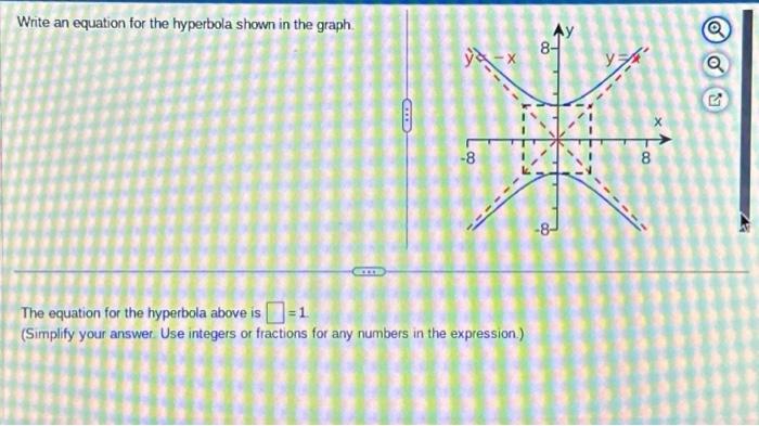 Solved Write an equation for the hyperbola shown in the | Chegg.com